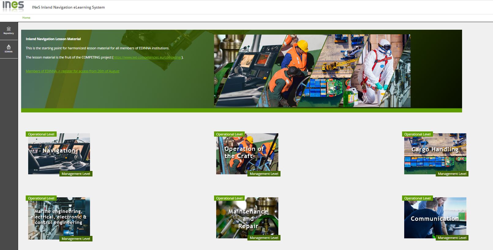 Inland navigation E-learning - Competing